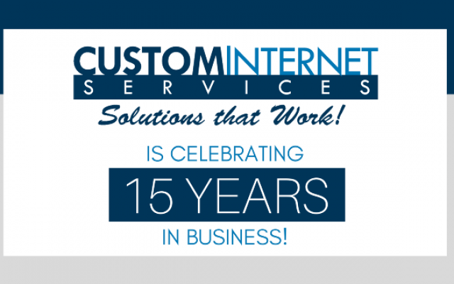 Help Us Celebrate 15 Years In Business! | Custom Internet Services